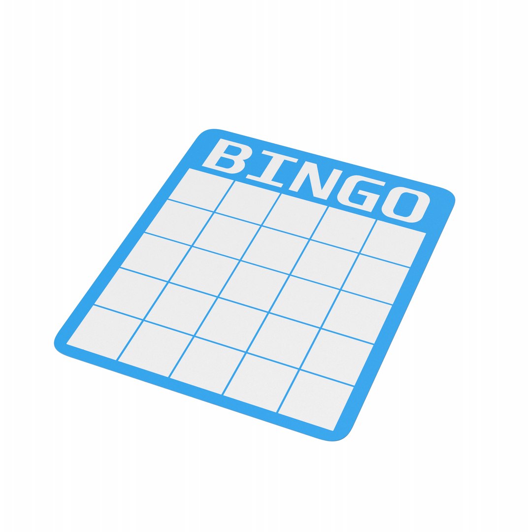 3D Blue Bingo Card - TurboSquid 2324101