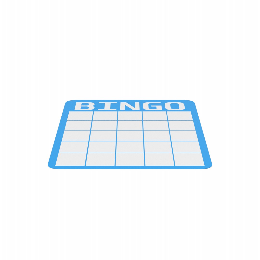 3D Blue Bingo Card - TurboSquid 2324101