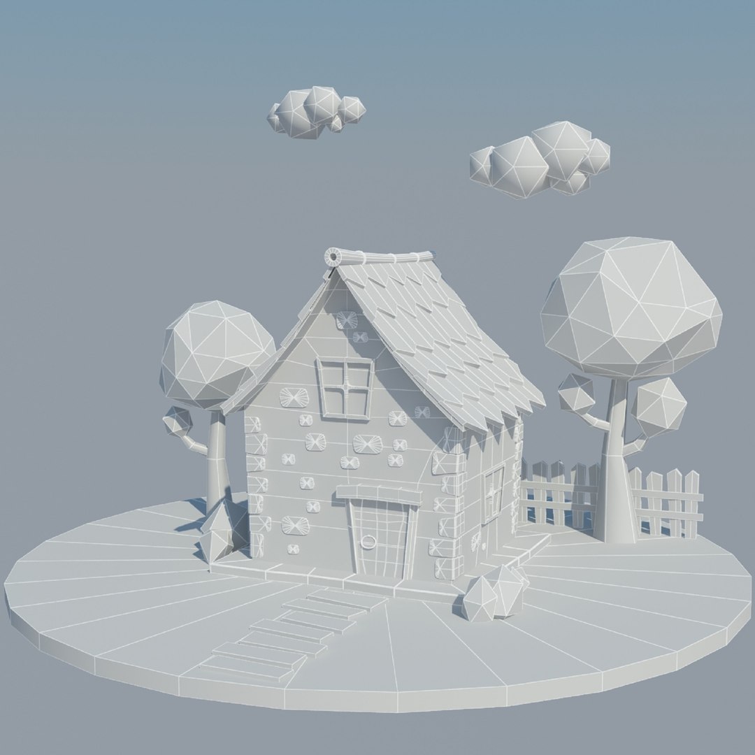 3D Low Poly Cartoon House Model - TurboSquid 1761988
