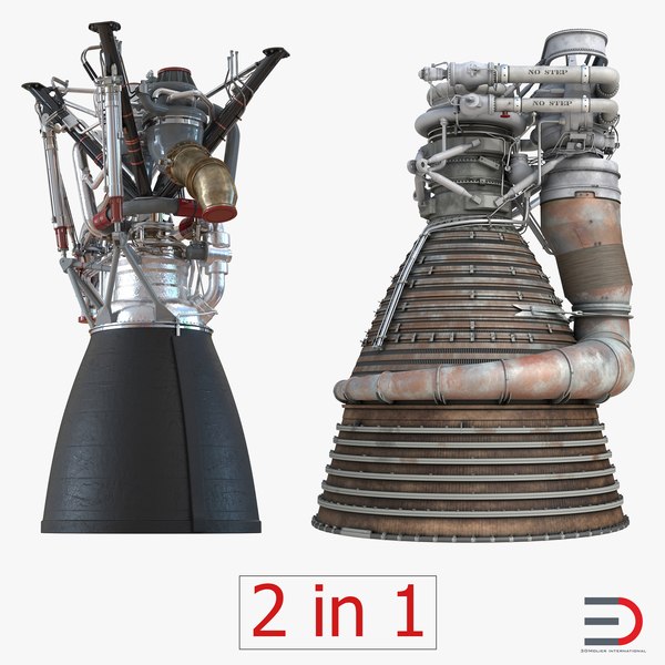 rocket engine f-1 1 3d model