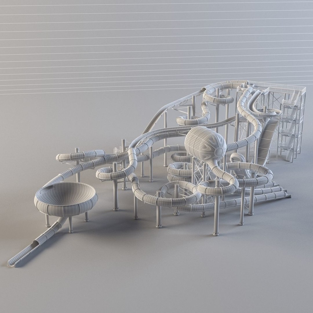 3D Water Park Slides - TurboSquid 1170965