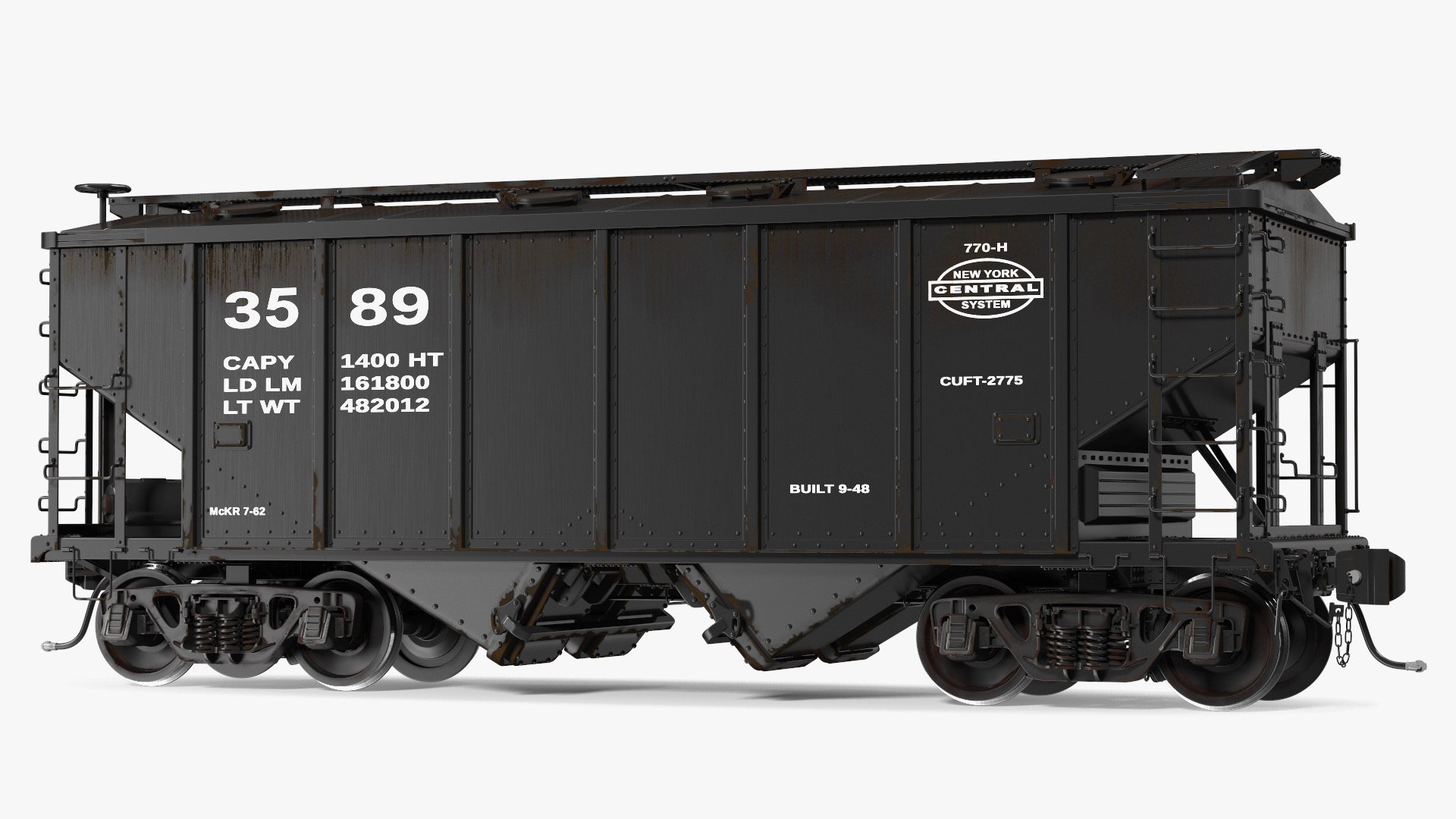 3D Two Bay Covered Hopper model - TurboSquid 2148463