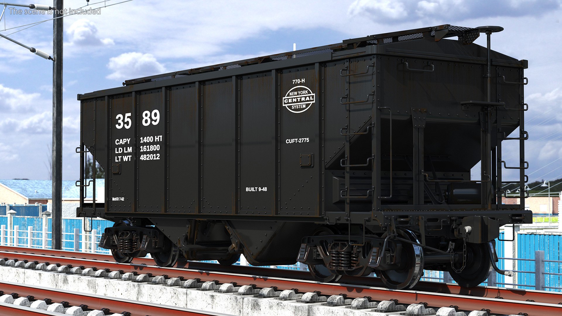 3D Two Bay Covered Hopper model - TurboSquid 2148463