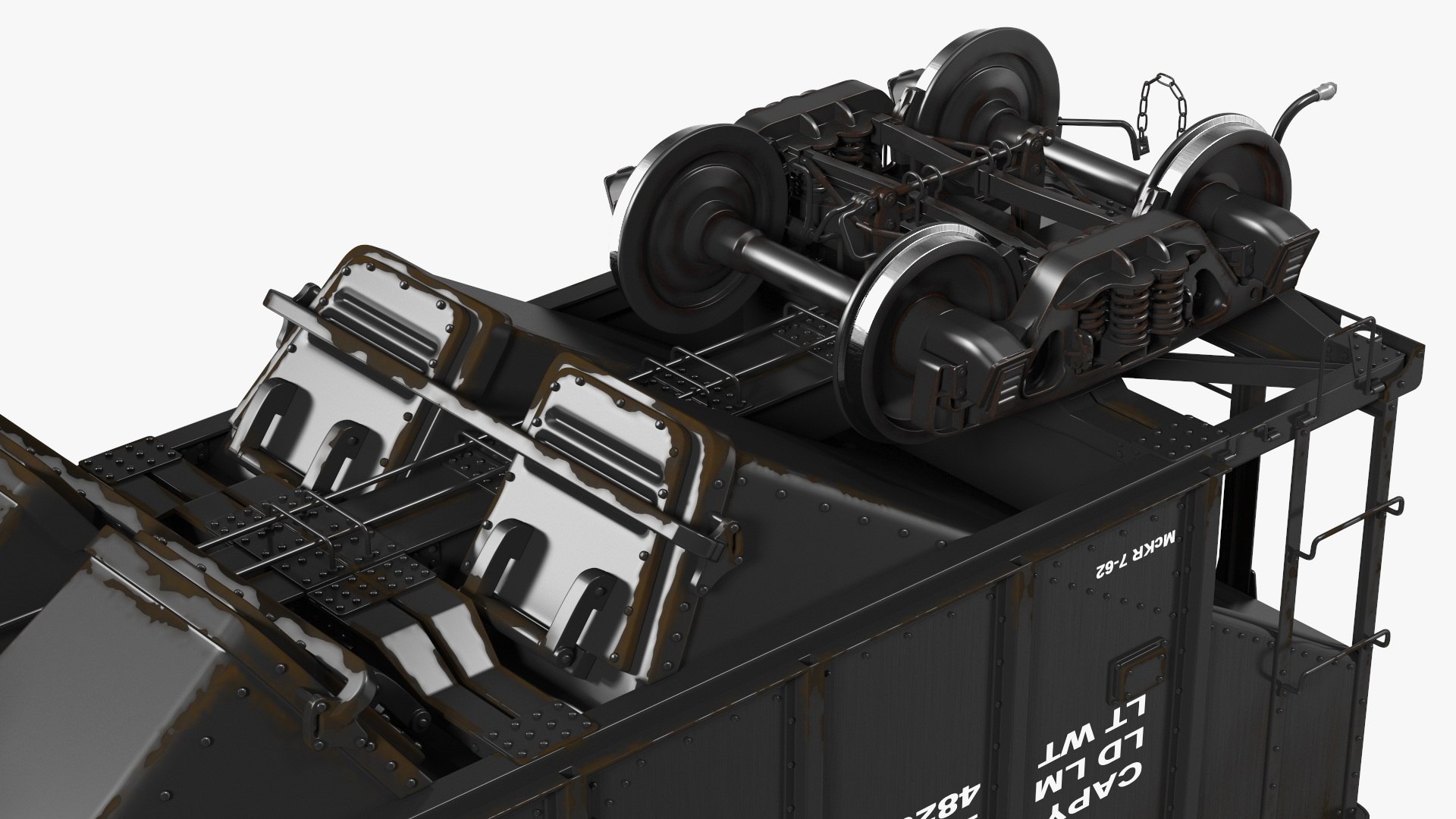 3D Two Bay Covered Hopper model - TurboSquid 2148463