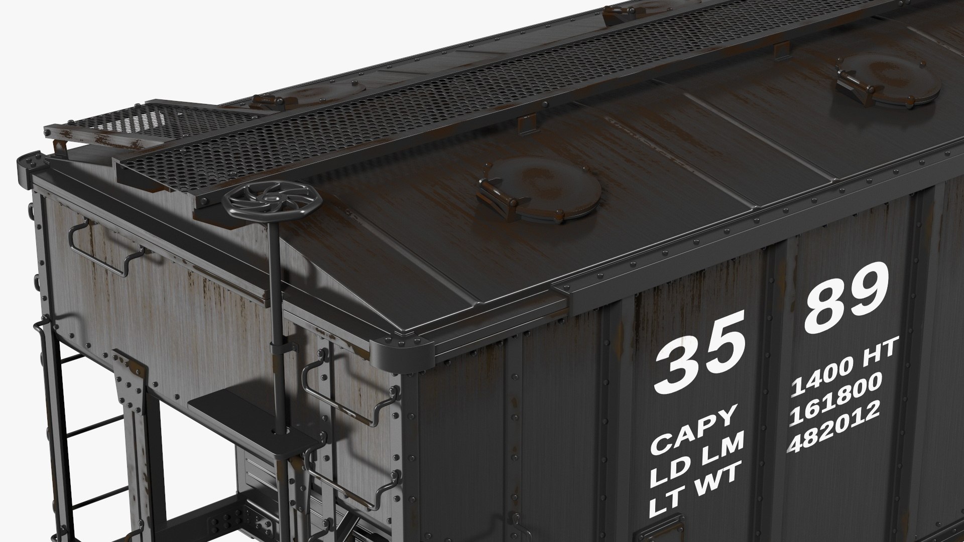 3D Two Bay Covered Hopper model - TurboSquid 2148463