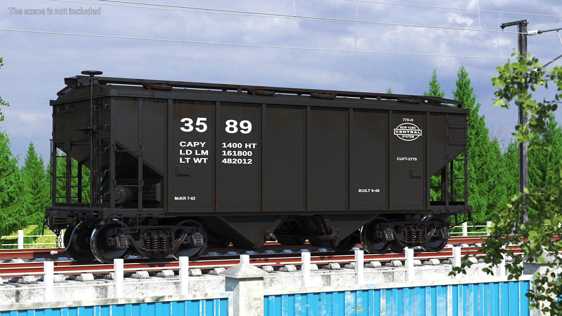 3D Two Bay Covered Hopper model - TurboSquid 2148463