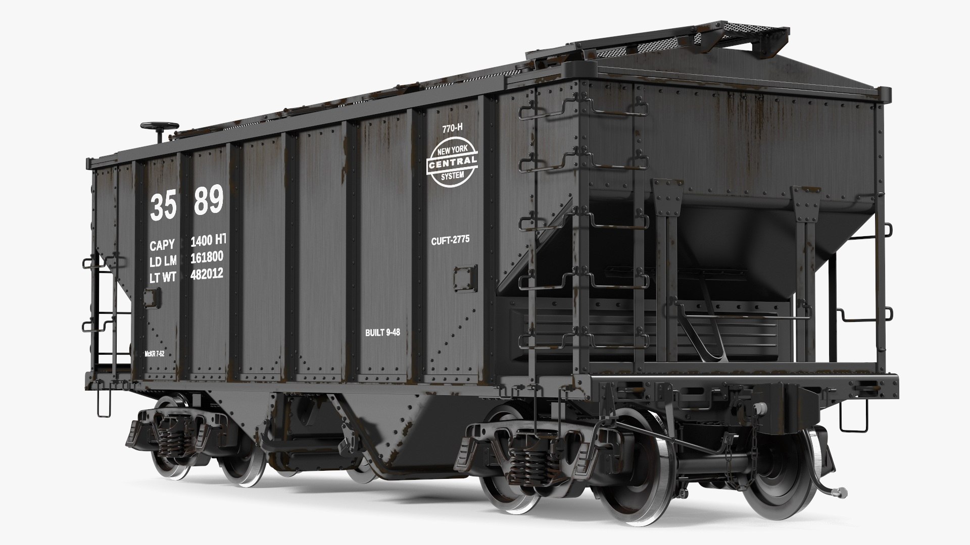 3D Two Bay Covered Hopper model - TurboSquid 2148463