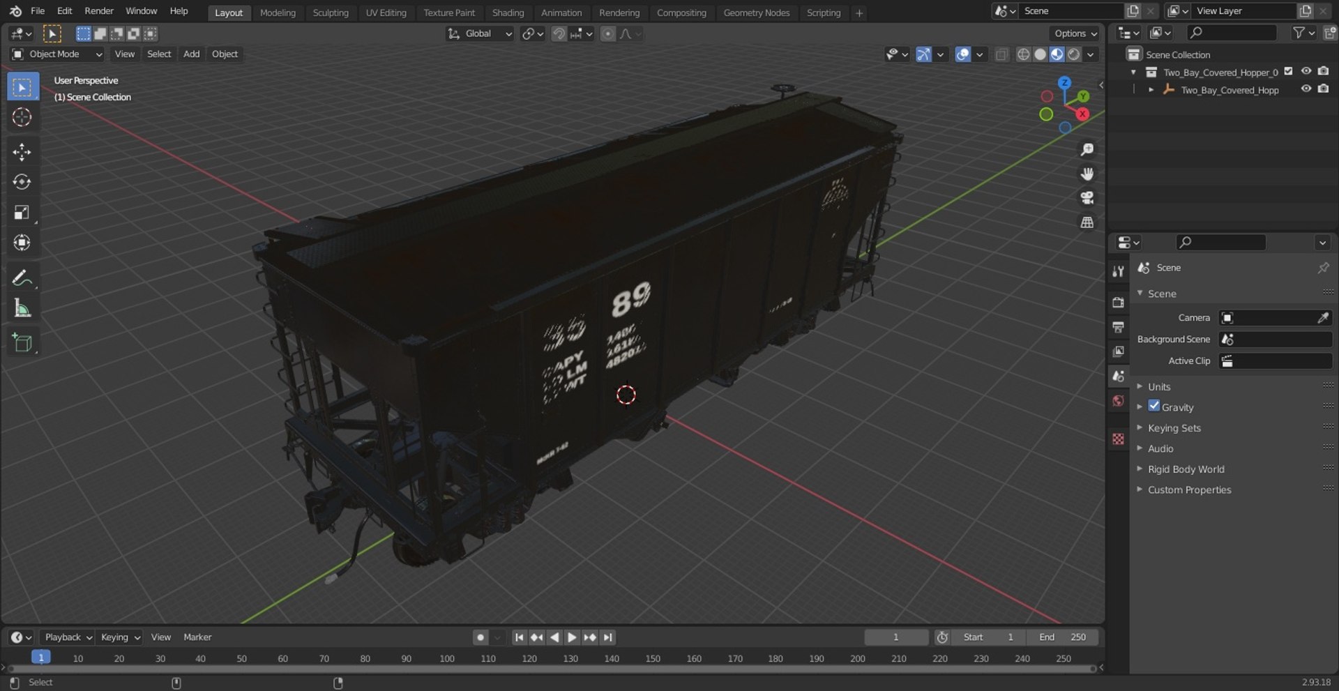 3D Two Bay Covered Hopper model - TurboSquid 2148463