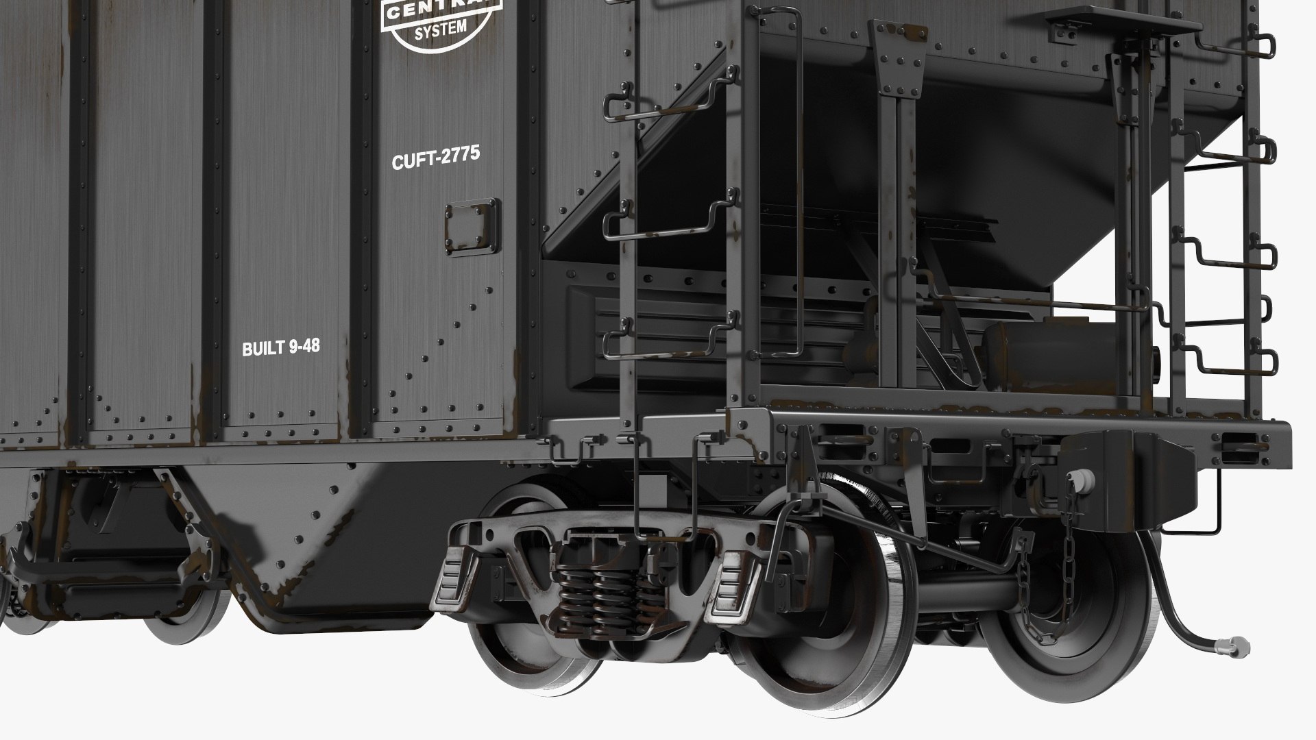 3D Two Bay Covered Hopper model - TurboSquid 2148463
