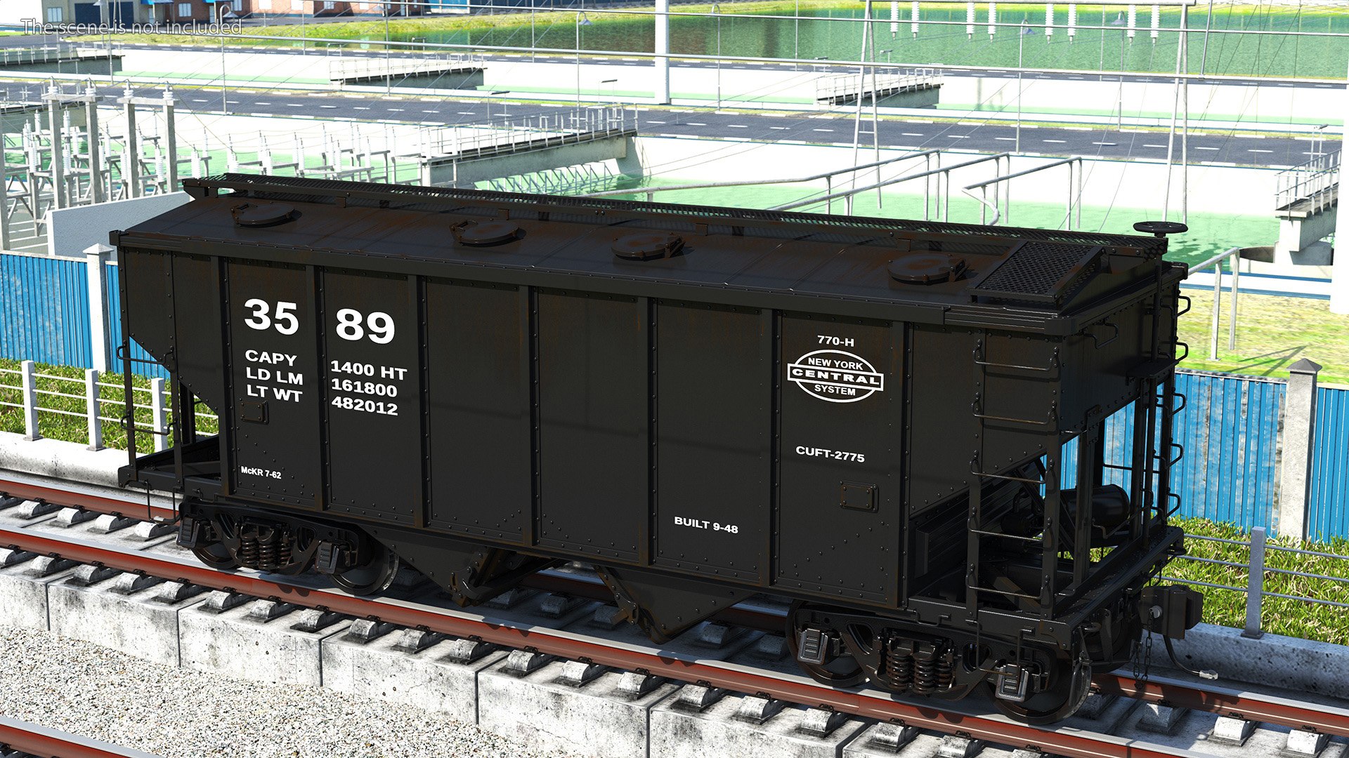 3D Two Bay Covered Hopper model - TurboSquid 2148463