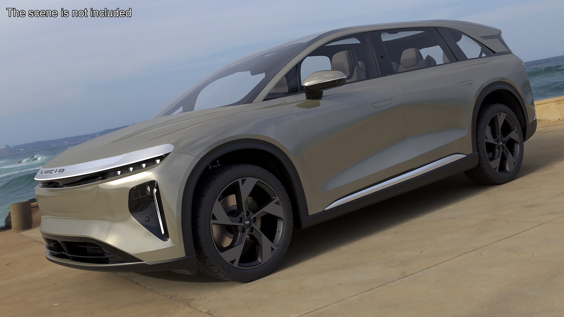 Lucid Gravity 2024 Electric SUV Olive Color Simplified 3D - TurboSquid ...