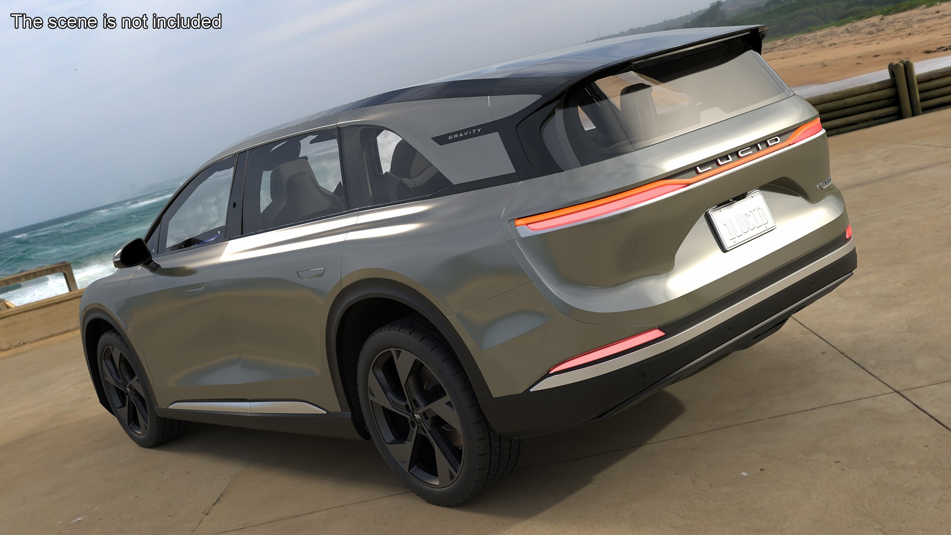 Lucid Gravity 2024 Electric SUV Olive Color Simplified 3D - TurboSquid ...