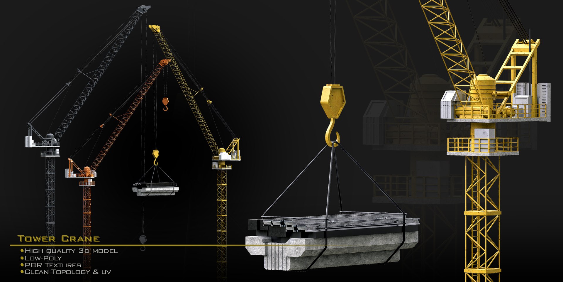 Construction Tower Crane Model - TurboSquid 2308776