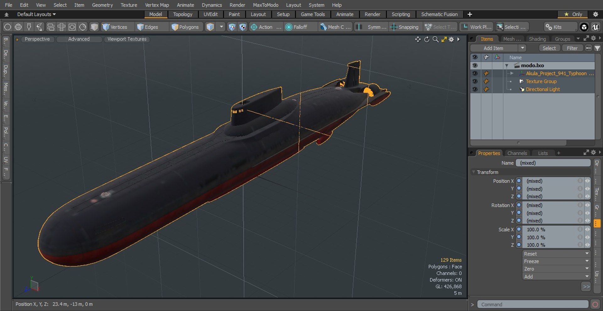 Akula Project 941 Typhoon Class Ballistic Missile Submarine 3D model ...