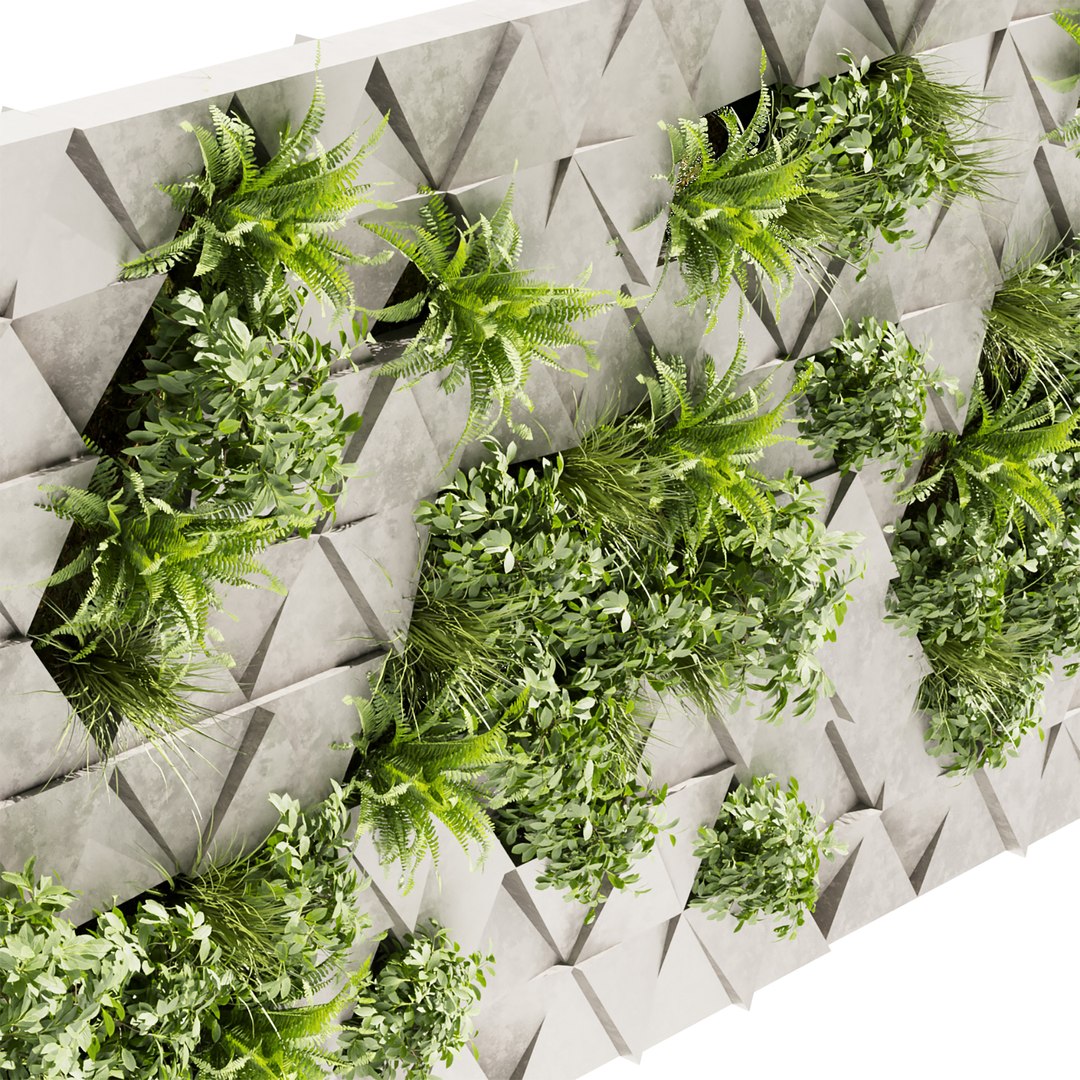 3D Collection Plant Vol 396 - Fitowall - Ertical - Leaf - Fern - Bush - Blender - 3dmax - Cinema ...