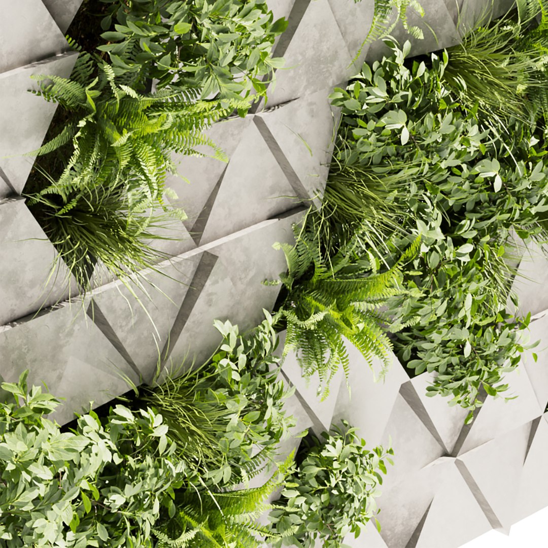 3D Collection Plant Vol 396 - Fitowall - Ertical - Leaf - Fern - Bush - Blender - 3dmax - Cinema ...