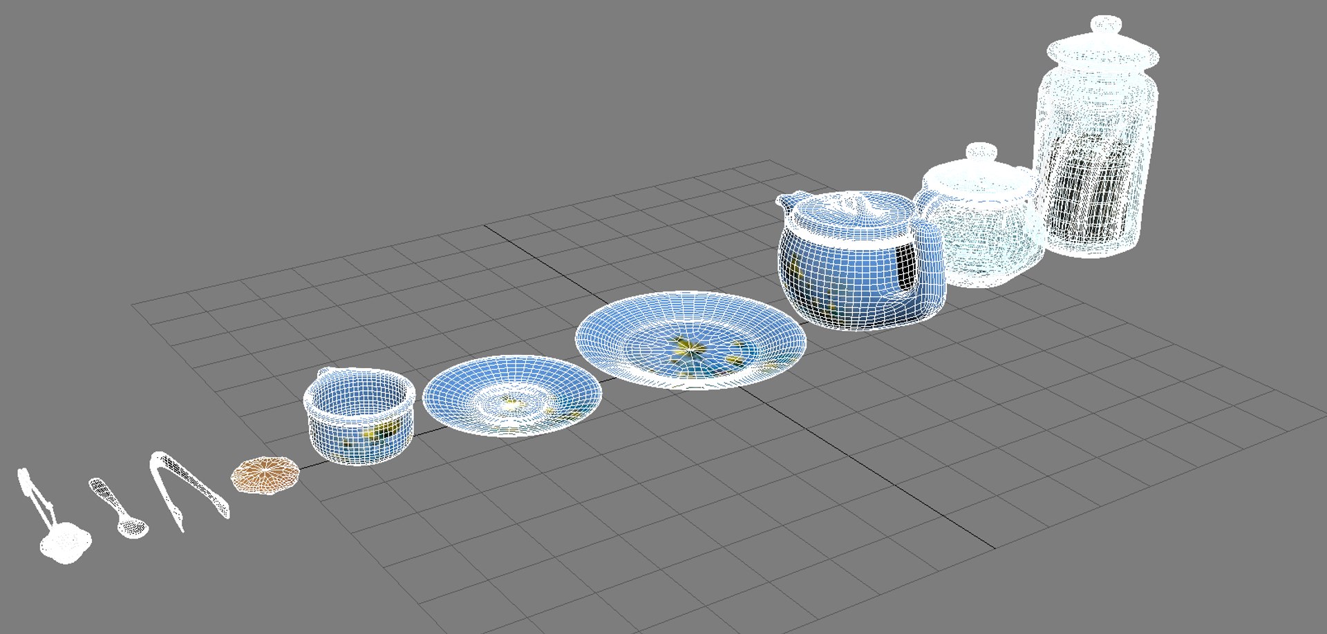 3d Tea Set Model