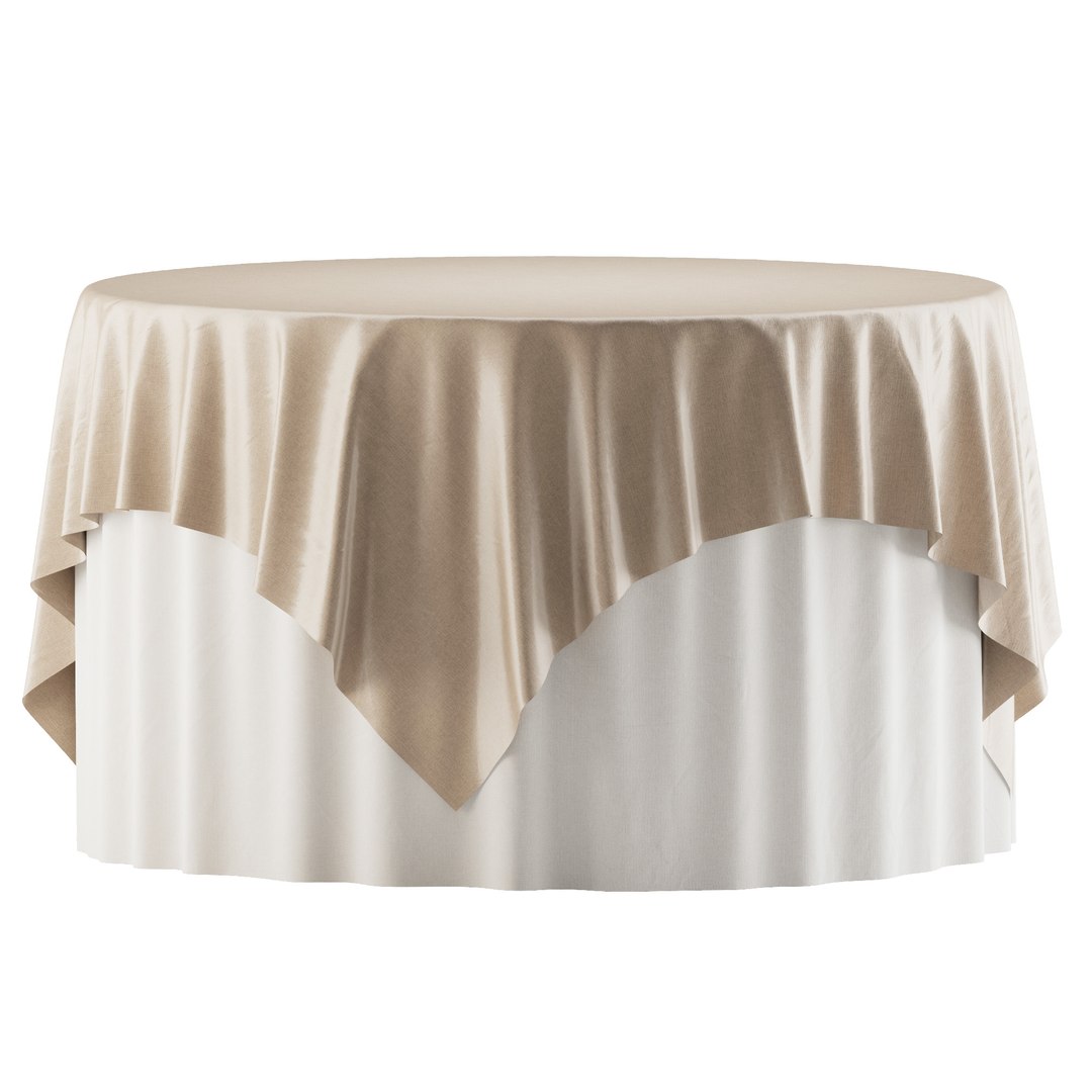 3D Restaurant Tablecloth set Circle model - TurboSquid 2147582