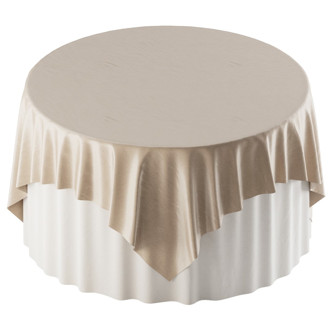 3D Restaurant Tablecloth set Circle model - TurboSquid 2147582