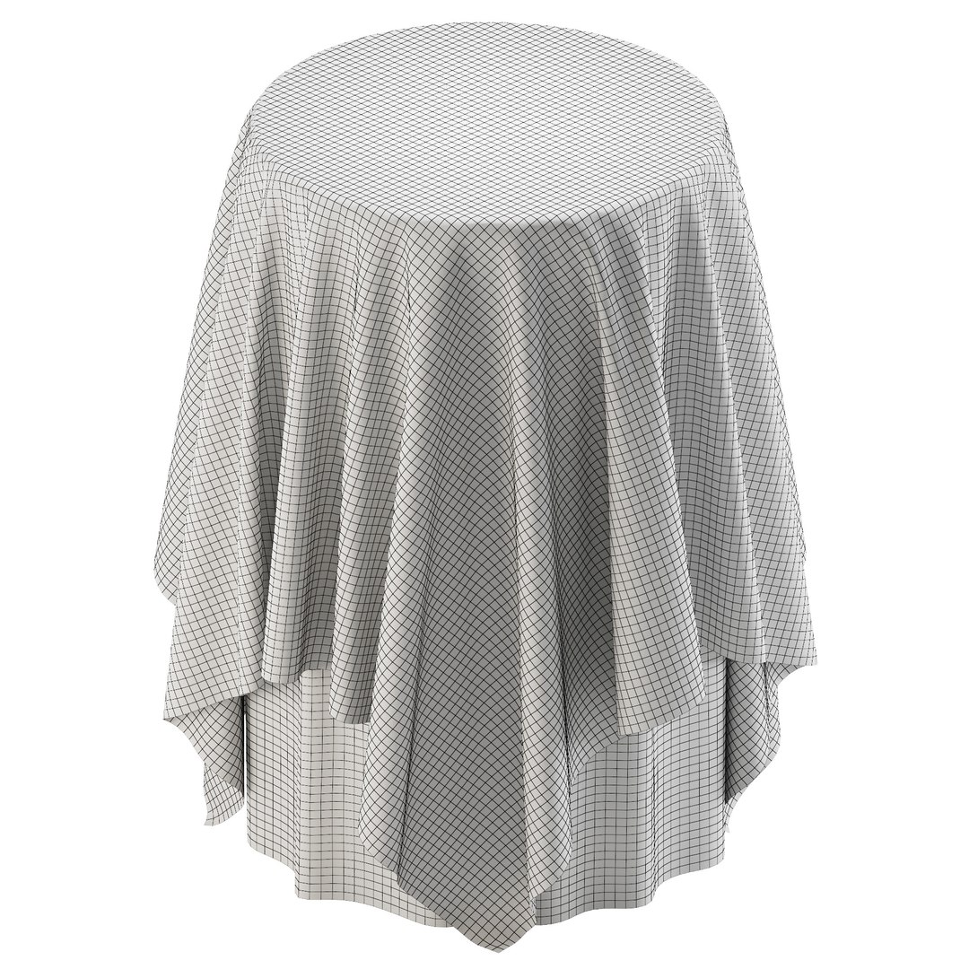 3D Restaurant Tablecloth set Circle model - TurboSquid 2147582