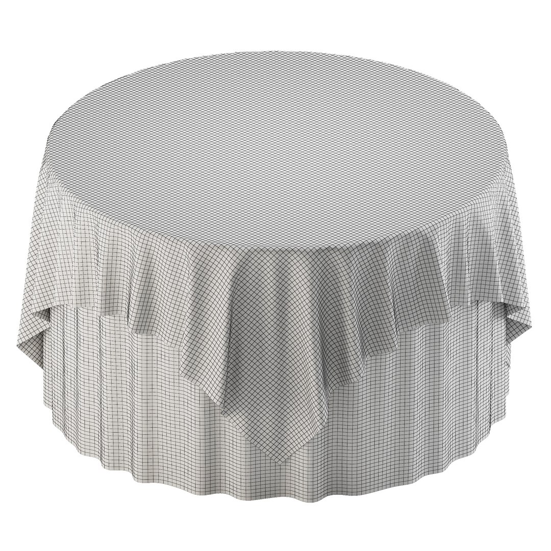 3D Restaurant Tablecloth set Circle model - TurboSquid 2147582
