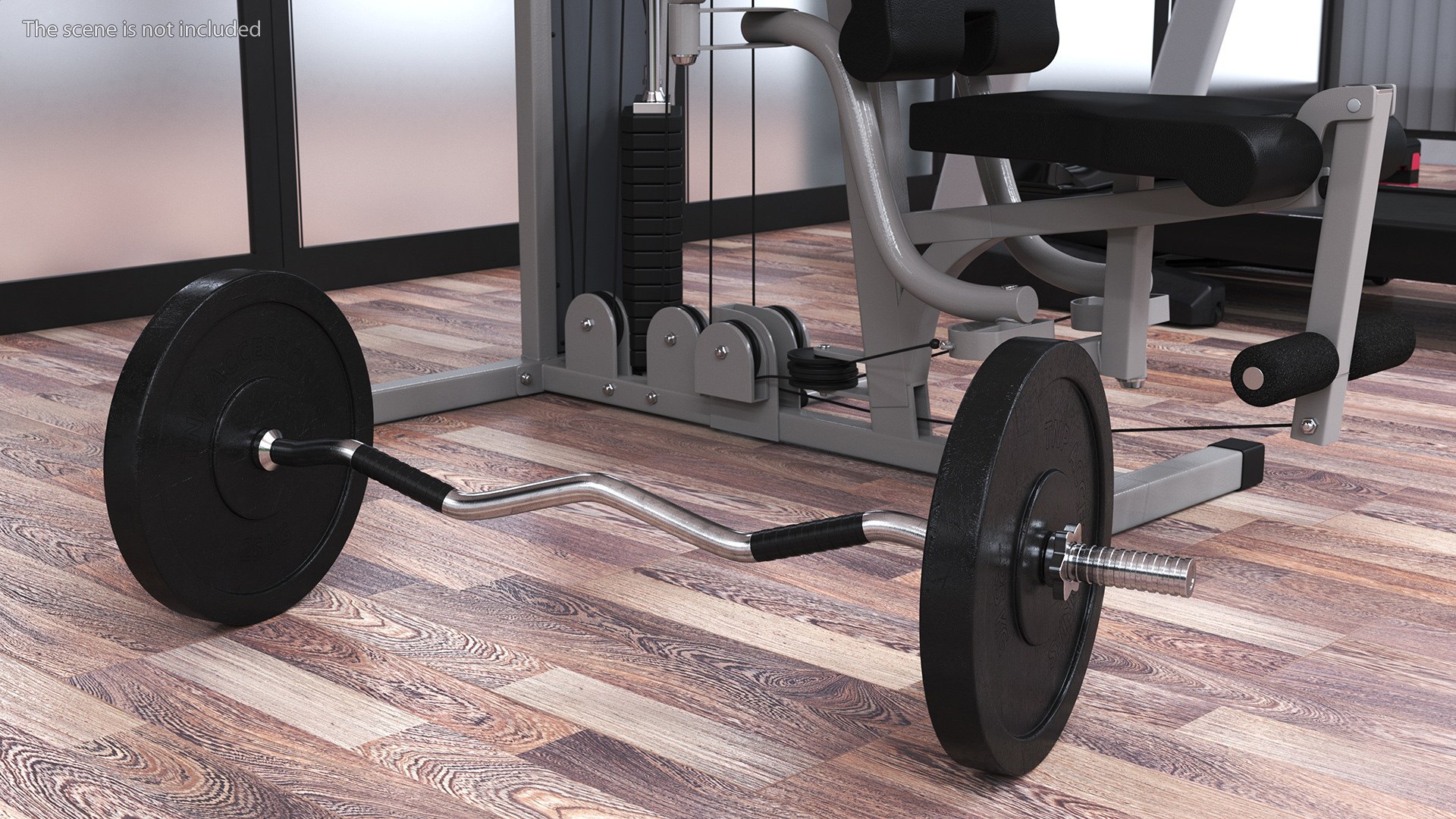 Curved Barbell 3D Model - TurboSquid 2266941