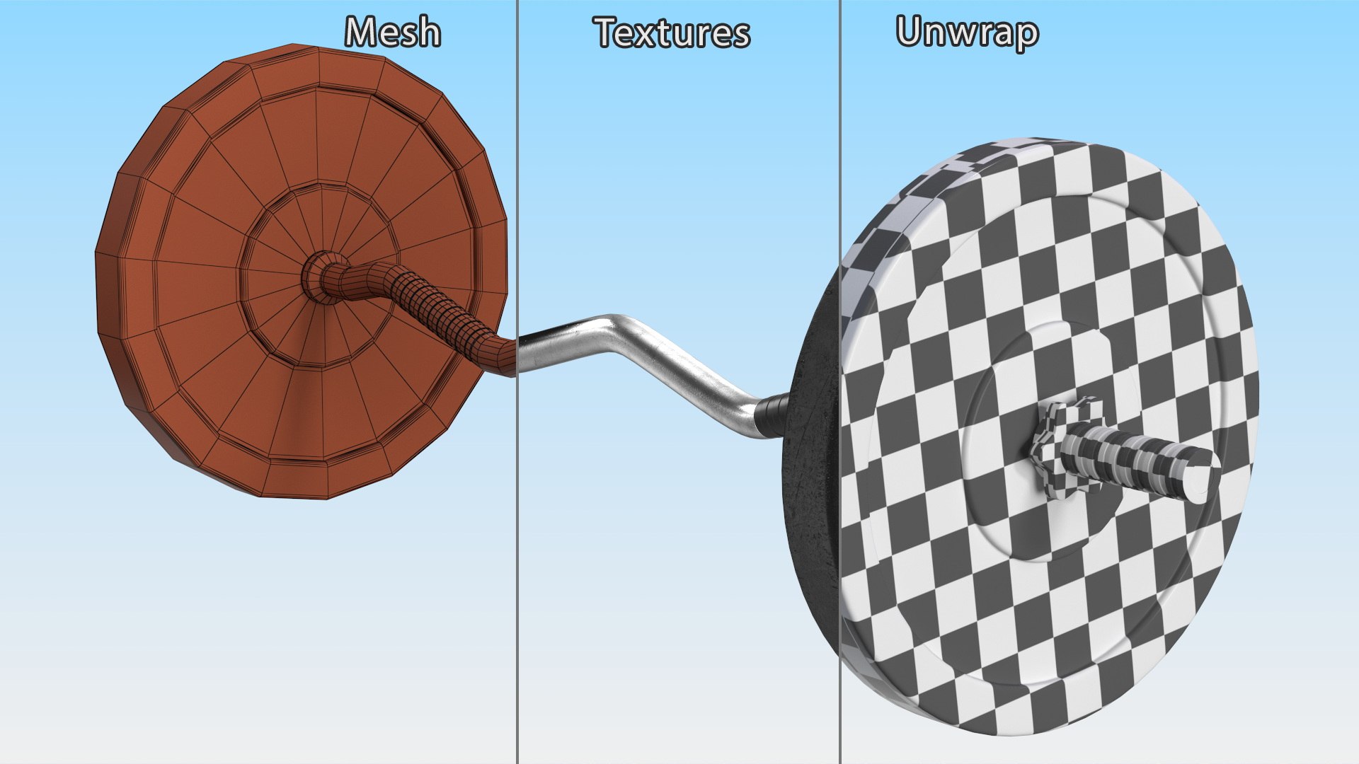 Curved Barbell 3D Model - TurboSquid 2266941