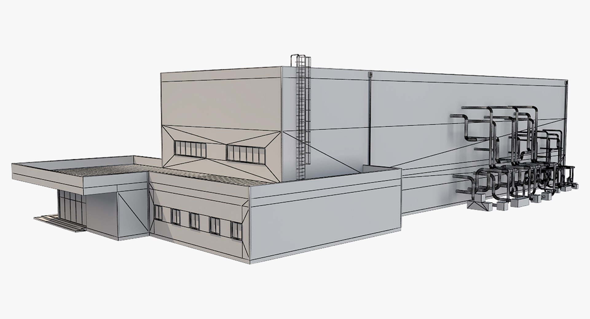 3D industrial building model - TurboSquid 1324029