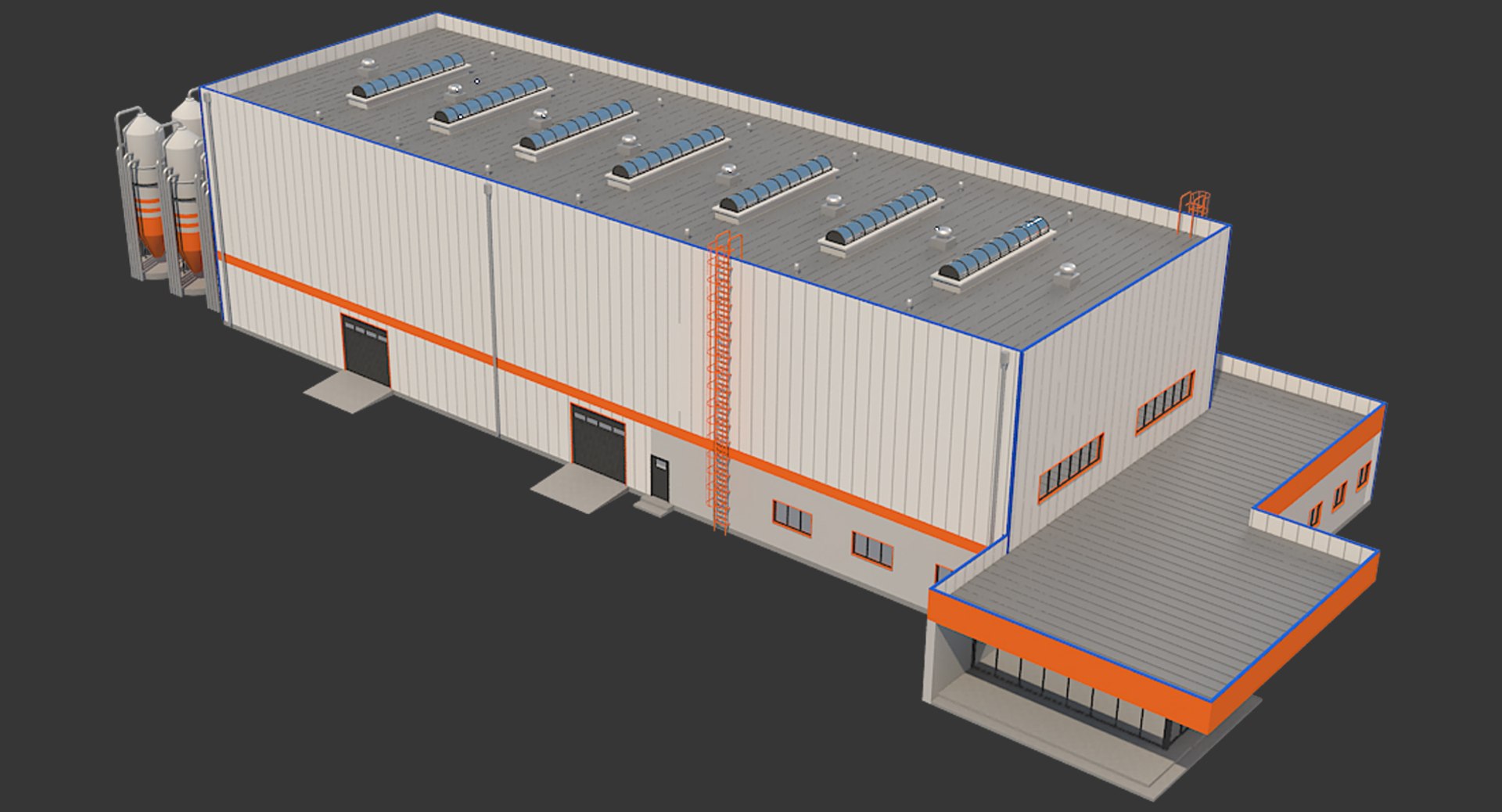 3D industrial building model - TurboSquid 1324029