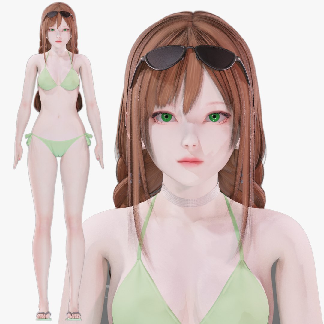 Bikini 0016 - UE5 - Unity - Blender - Animated - Realistic Female Character Model - TurboSquid ...