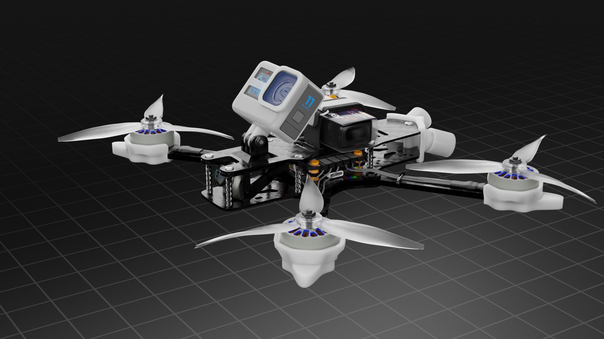 3D Custom FPV Drone GoPro 11 Vanover Vannystyle 5 SpeedyBee F405 Model ...