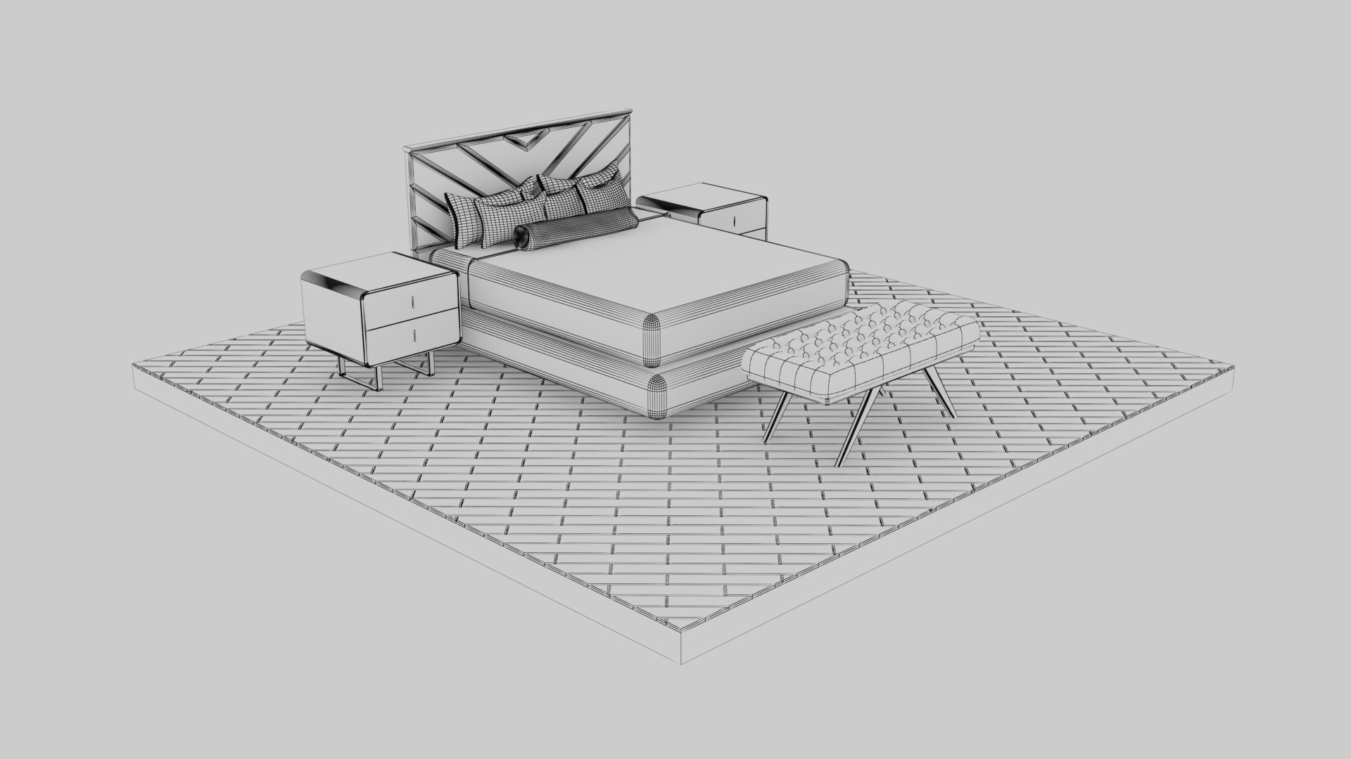Modern 3D Bed Model For Interior Design 3D Model - TurboSquid 2197757