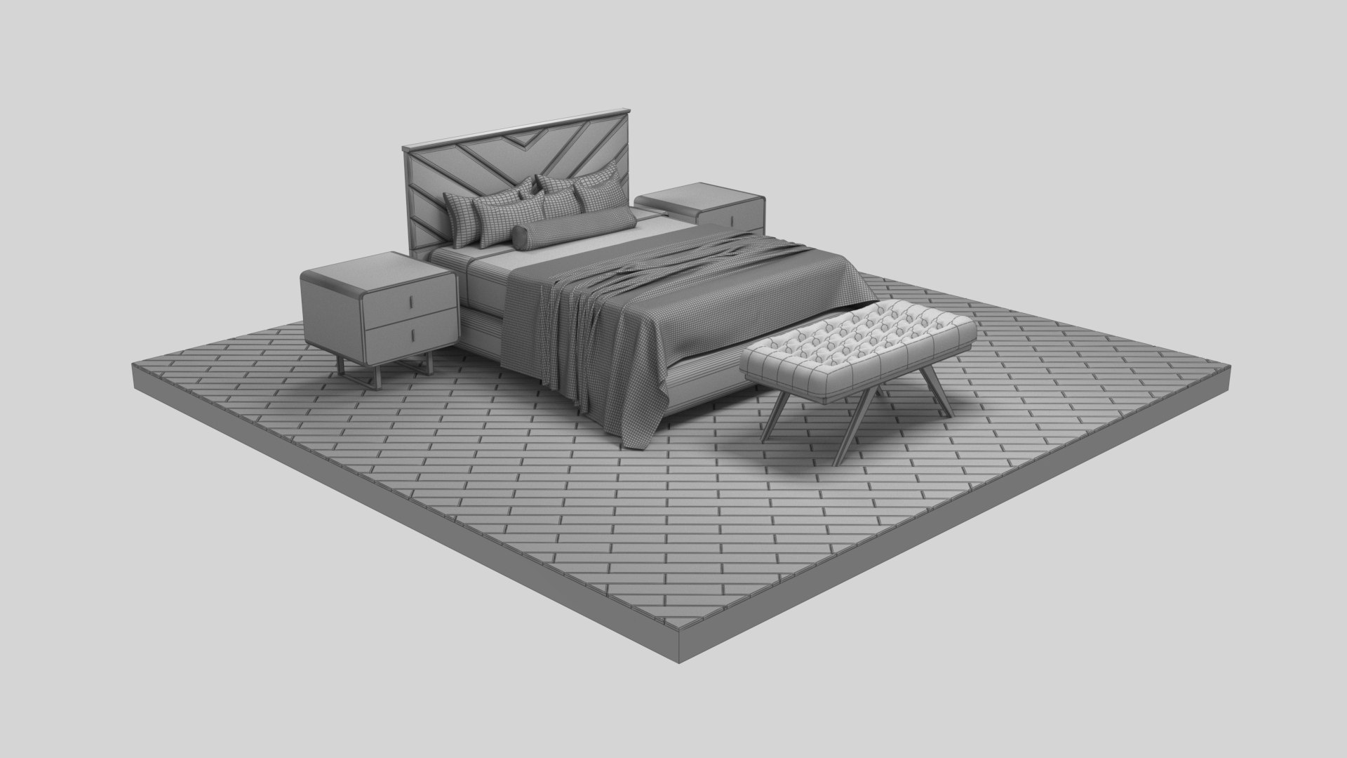 Modern 3D Bed Model For Interior Design 3D Model - TurboSquid 2197757