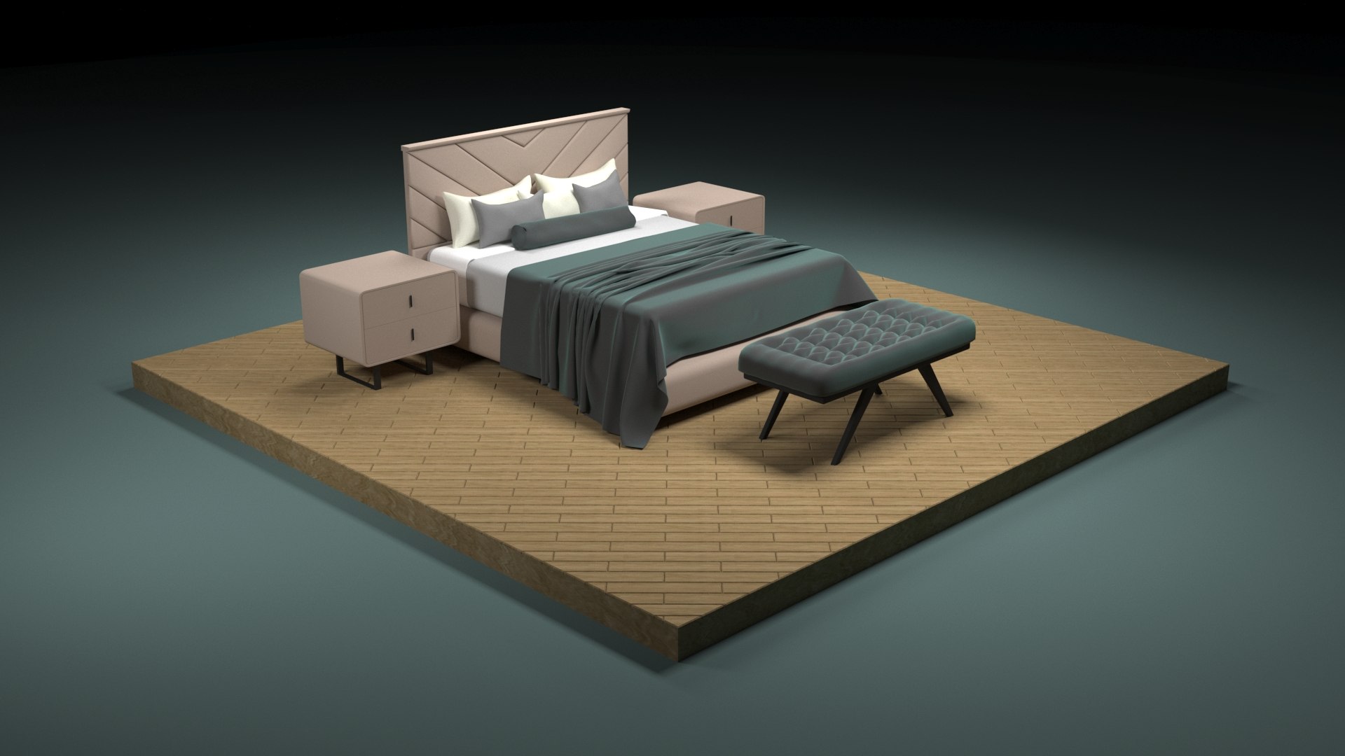 Modern 3D Bed Model For Interior Design 3D Model - TurboSquid 2197757