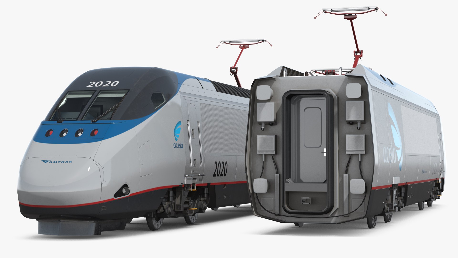 3D amtrak acela express locomotive - TurboSquid 1447335