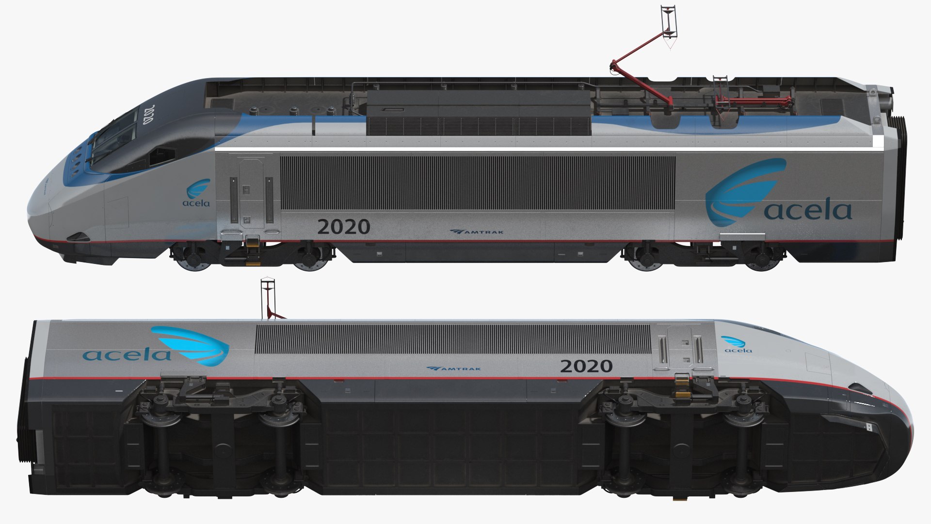 3D amtrak acela express locomotive - TurboSquid 1447335