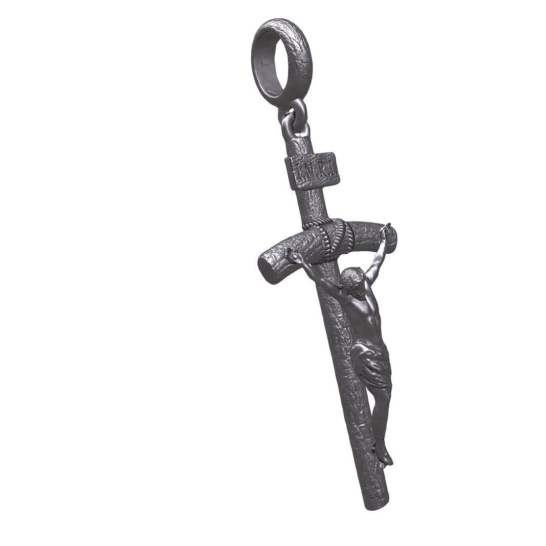3D Jesus Silver Cross Model - TurboSquid 2327019