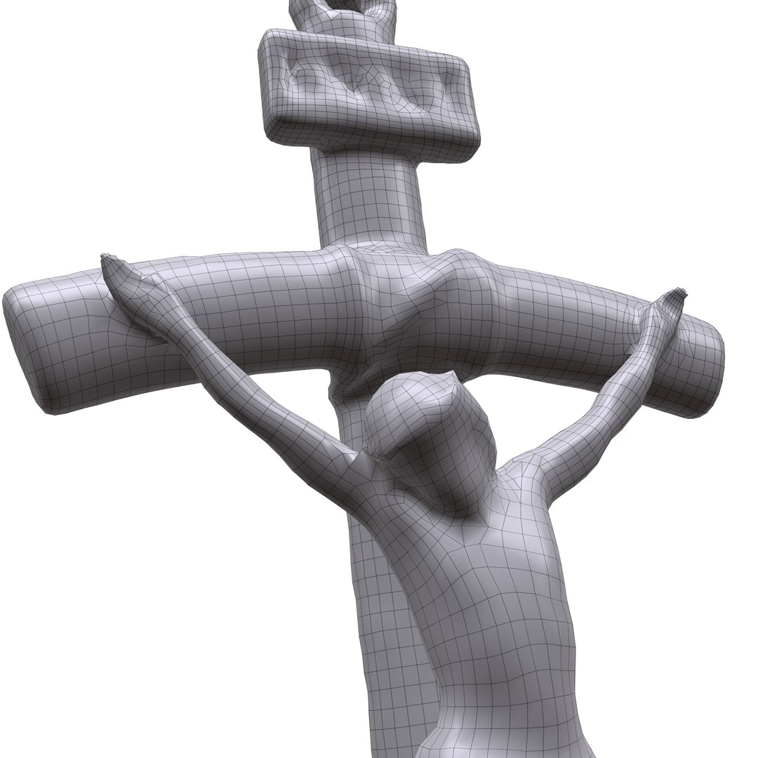 3D Jesus Silver Cross Model - TurboSquid 2327019