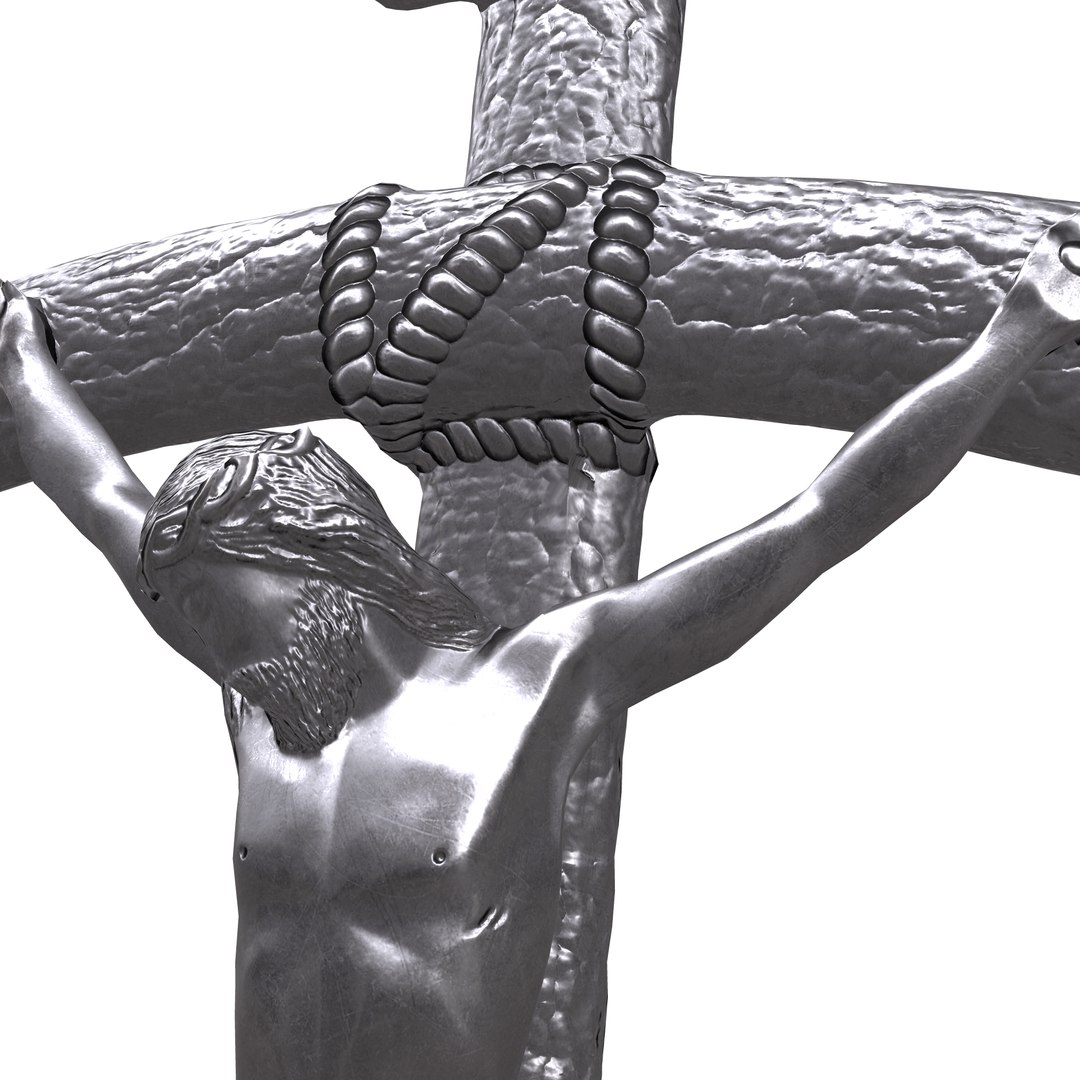 3D Jesus Silver Cross Model - TurboSquid 2327019