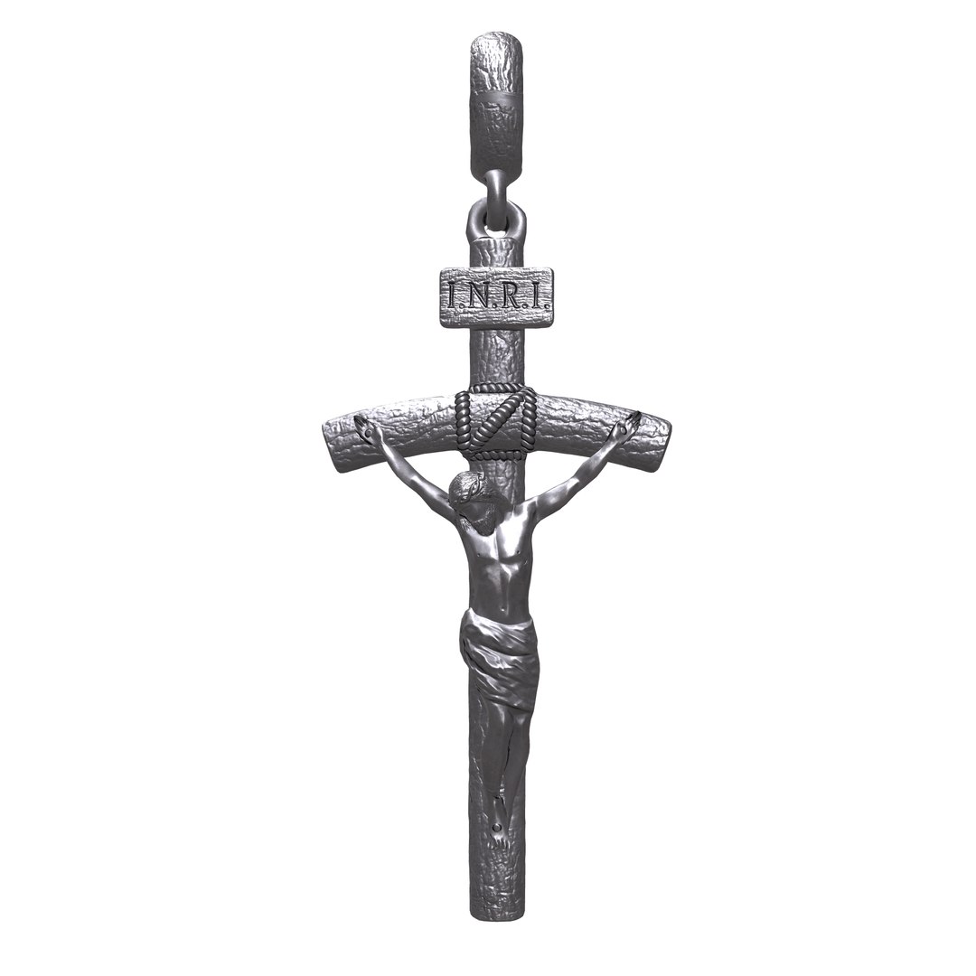 3D Jesus Silver Cross Model - TurboSquid 2327019