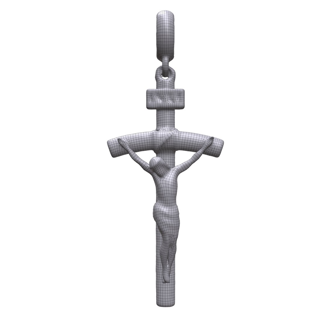 3D Jesus Silver Cross Model - TurboSquid 2327019