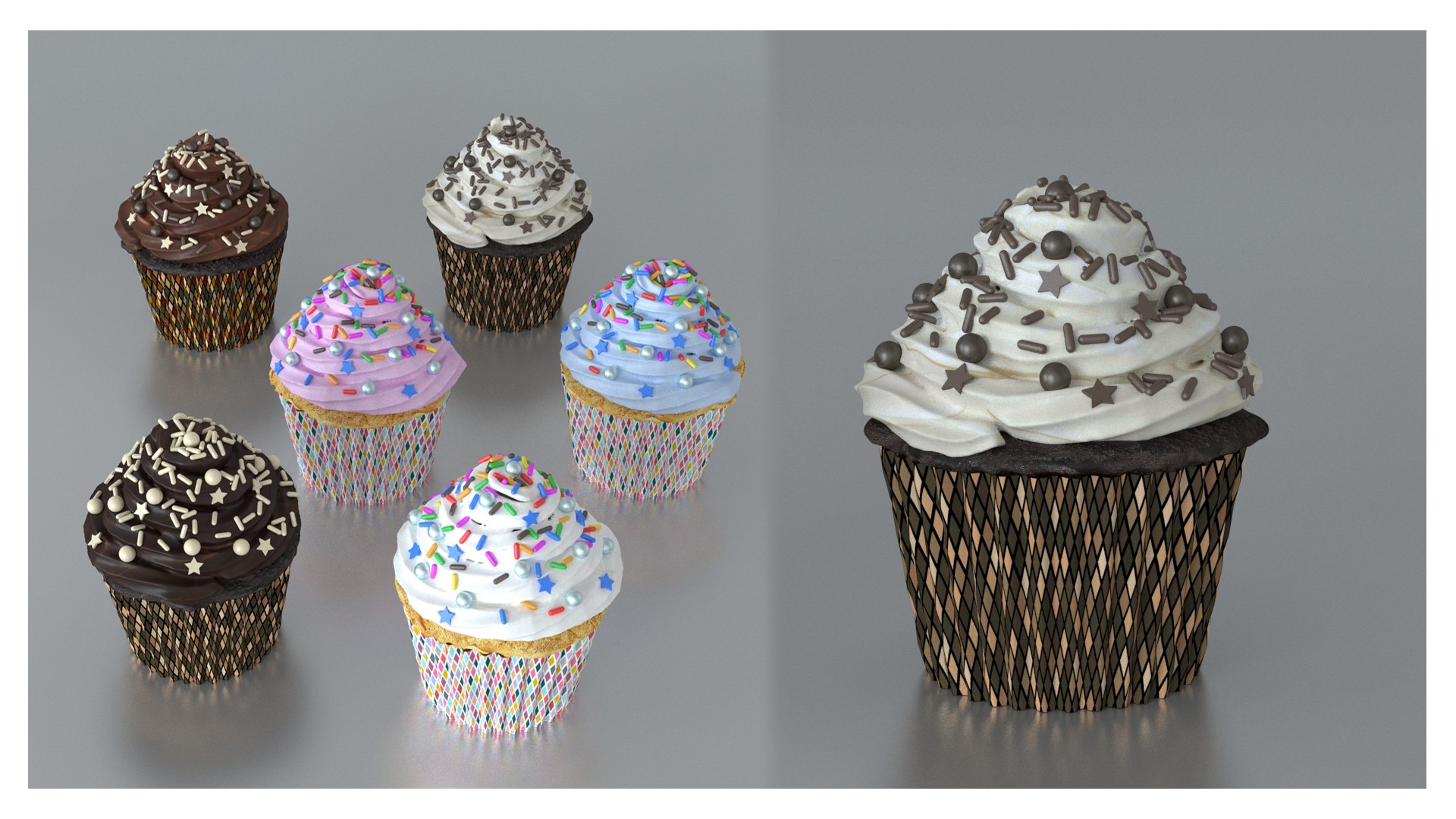3D Cupcakes Set - TurboSquid 2011919