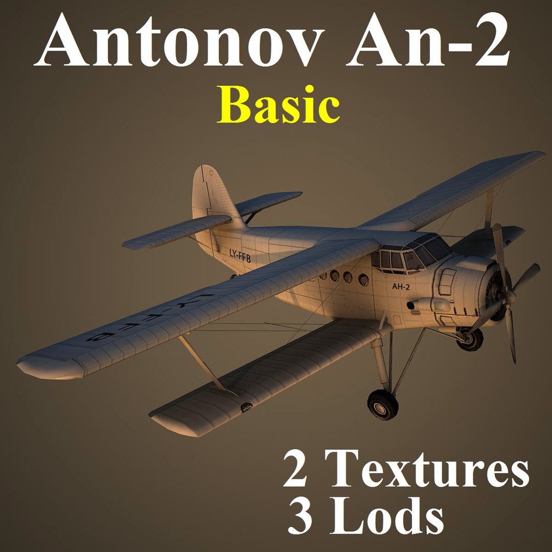 3d Model Antonov 2 Basic Aircraft