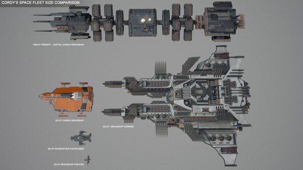 3D sci-fi freighter cargo spaceship model - TurboSquid 1658614