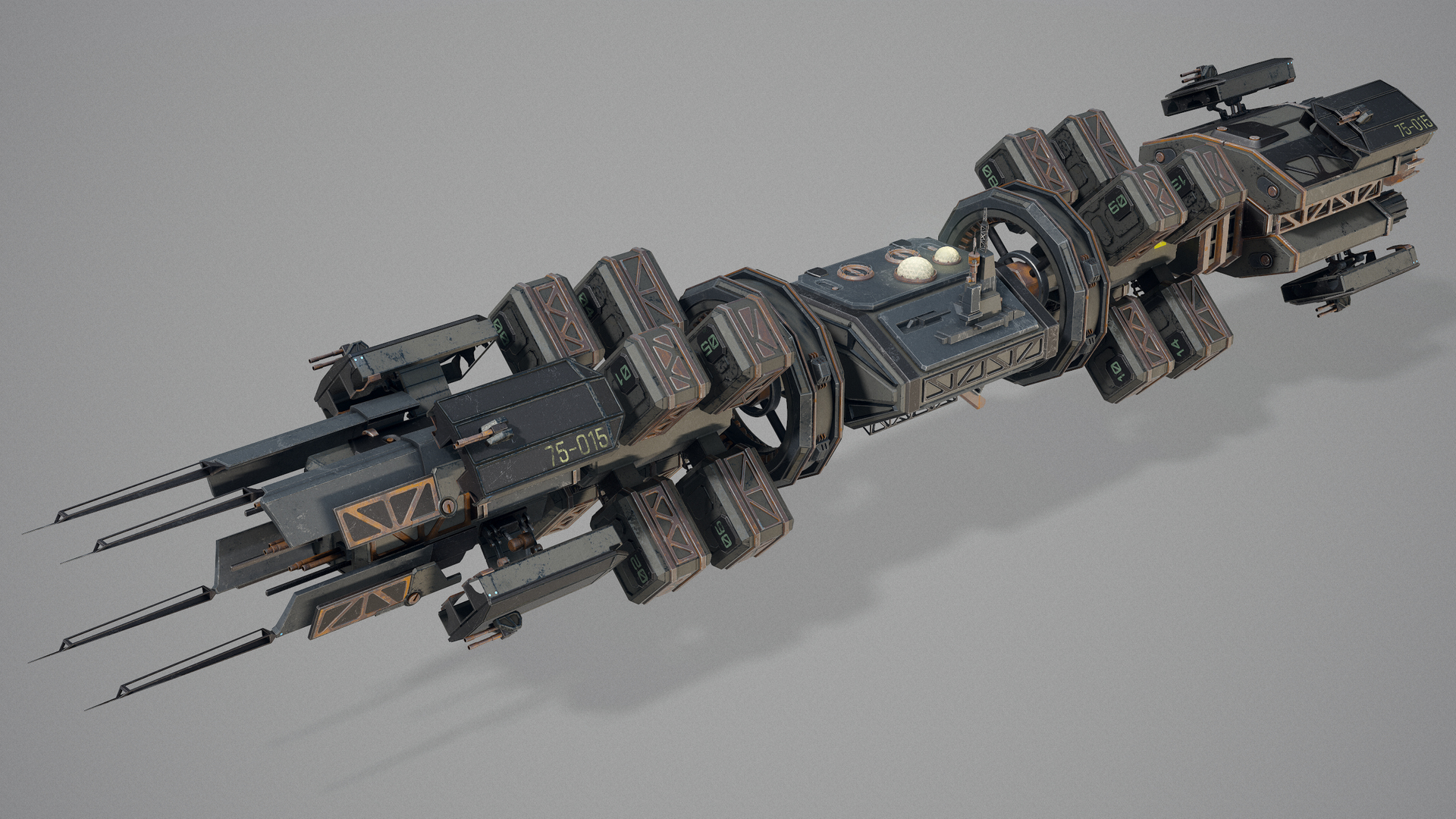 3D sci-fi freighter cargo spaceship model - TurboSquid 1658614