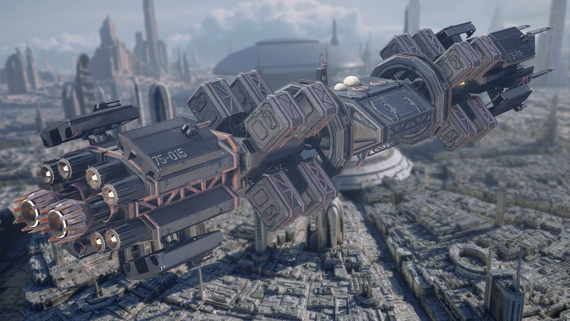 Sci-Fi Heavy Freighter Cargo Spaceship Modelo 3D - TurboSquid 1658614