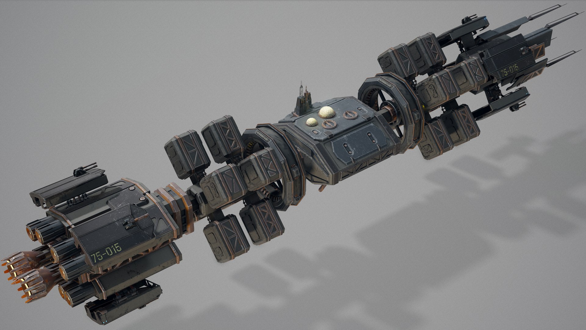 3D Sci-fi Freighter Cargo Spaceship Model - TurboSquid 1658614