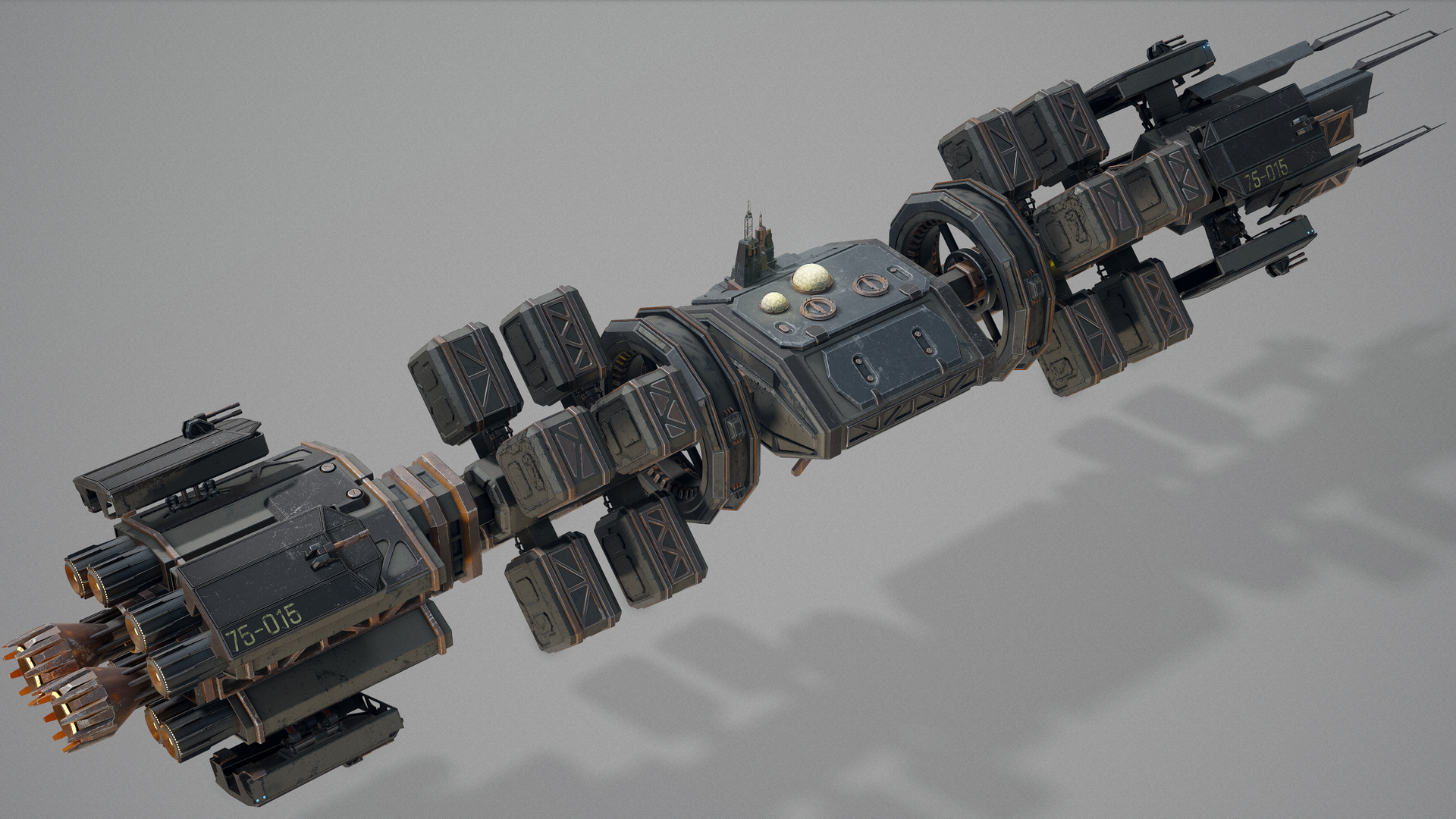 3D sci-fi freighter cargo spaceship model - TurboSquid 1658614