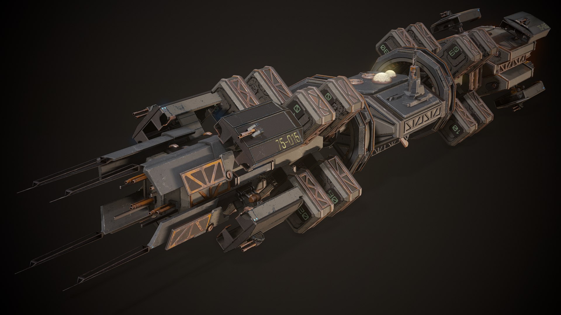 3D Sci-fi Freighter Cargo Spaceship Model - TurboSquid 1658614