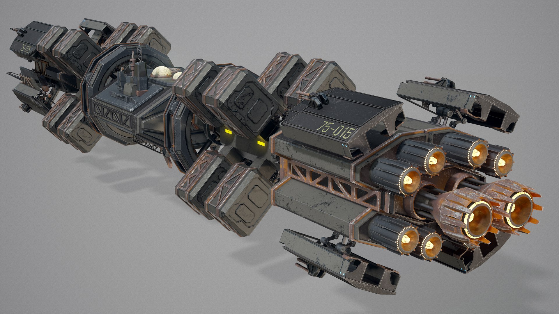 3D Sci-fi Freighter Cargo Spaceship Model - TurboSquid 1658614